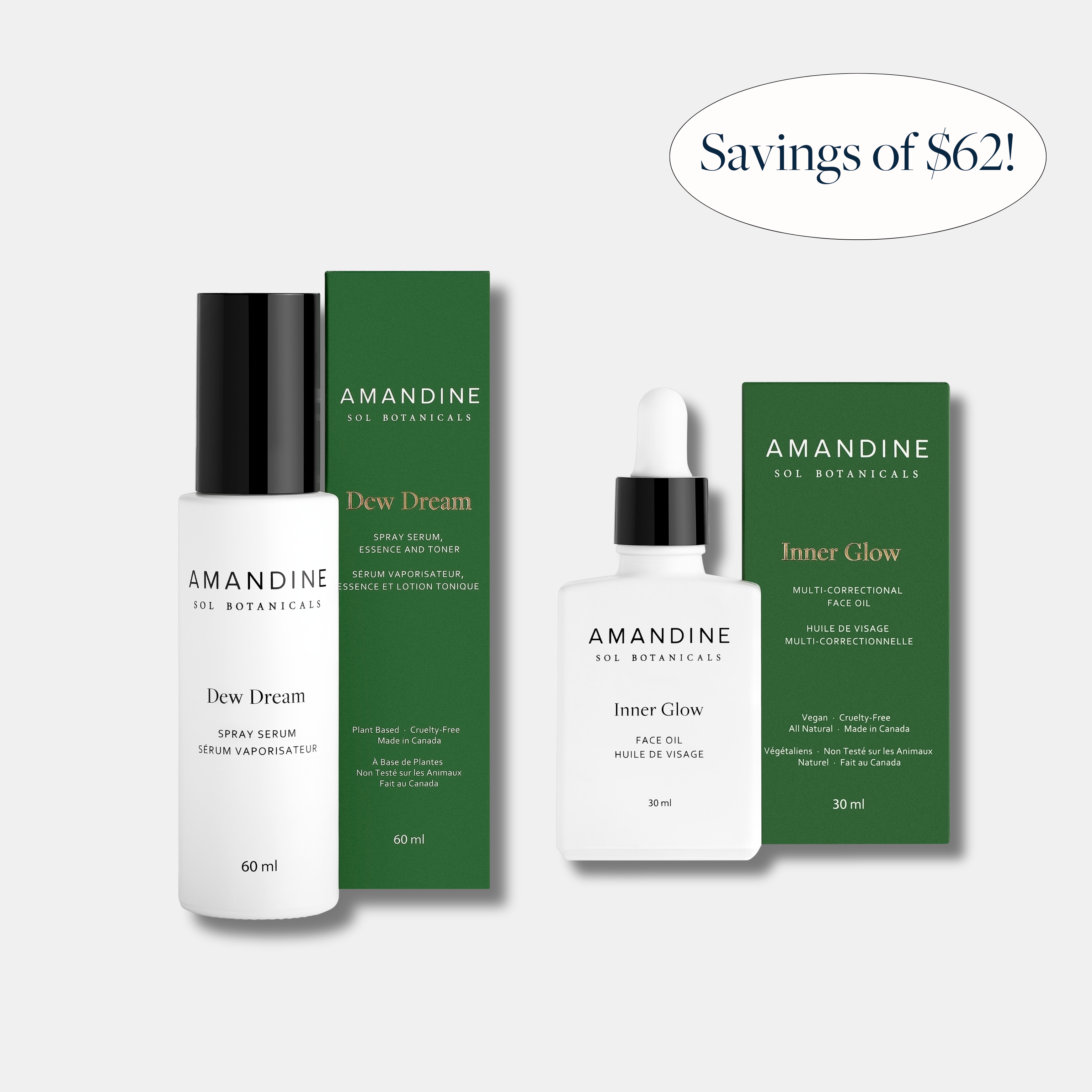 The Dewy Glow Bundle – Amandine Sol Botanicals Canada